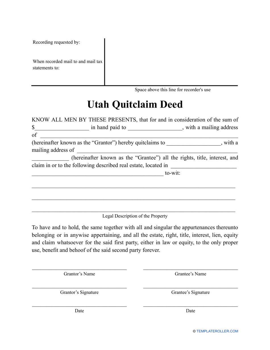 Quitclaim Deed Form PDF