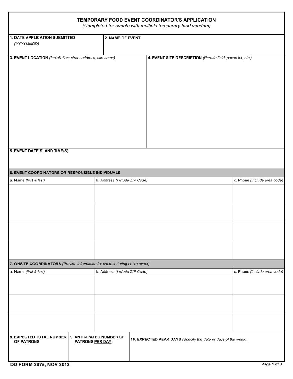 DD Form 2975 - Fill Out, Sign Online and Download Fillable PDF ...