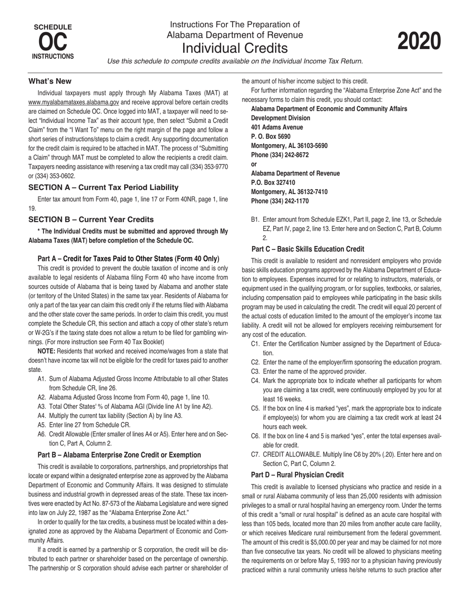 Download Instructions for Form 40, 40NR Addendum OC Other Available ...