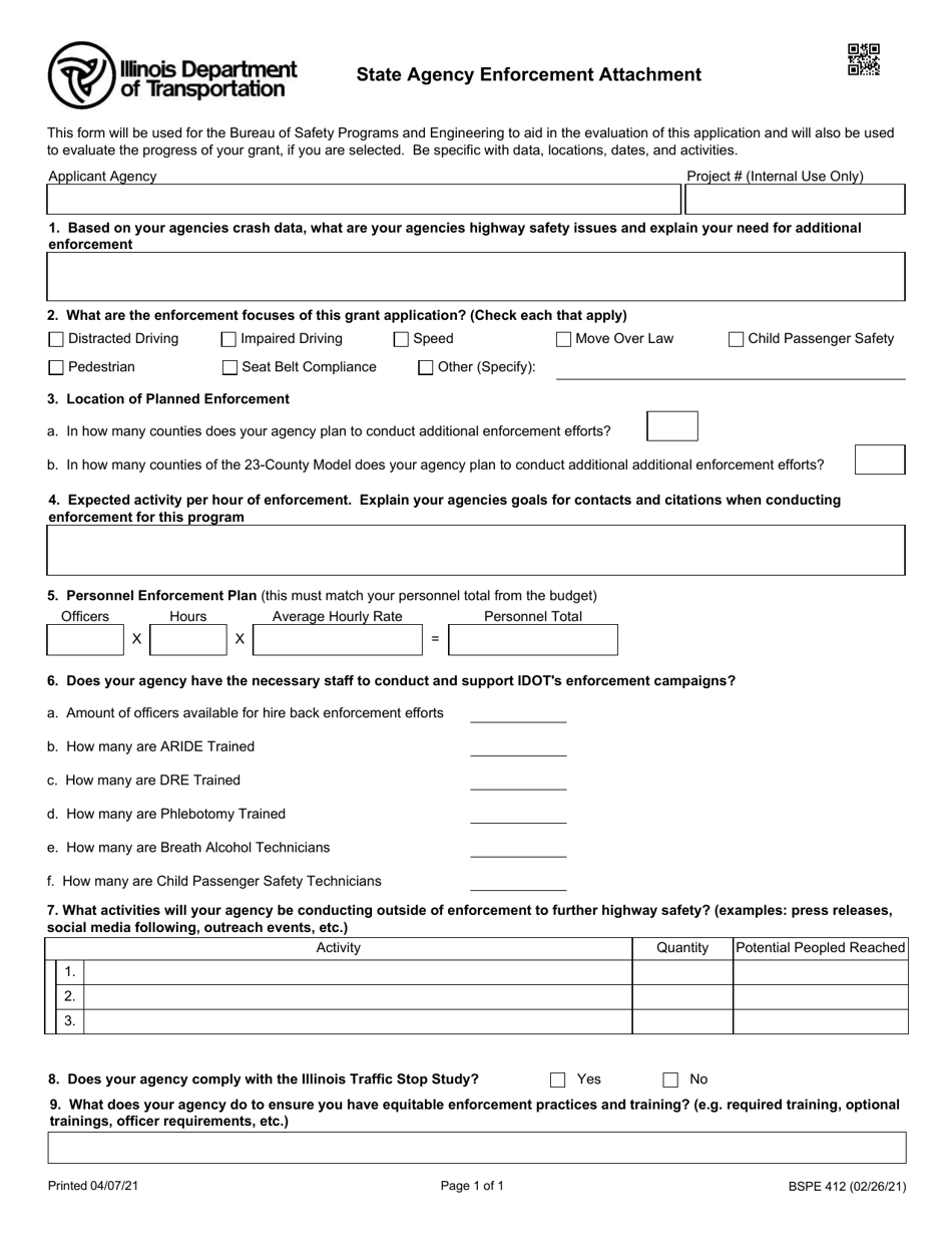 Form BSPE412 - Fill Out, Sign Online and Download Fillable PDF ...