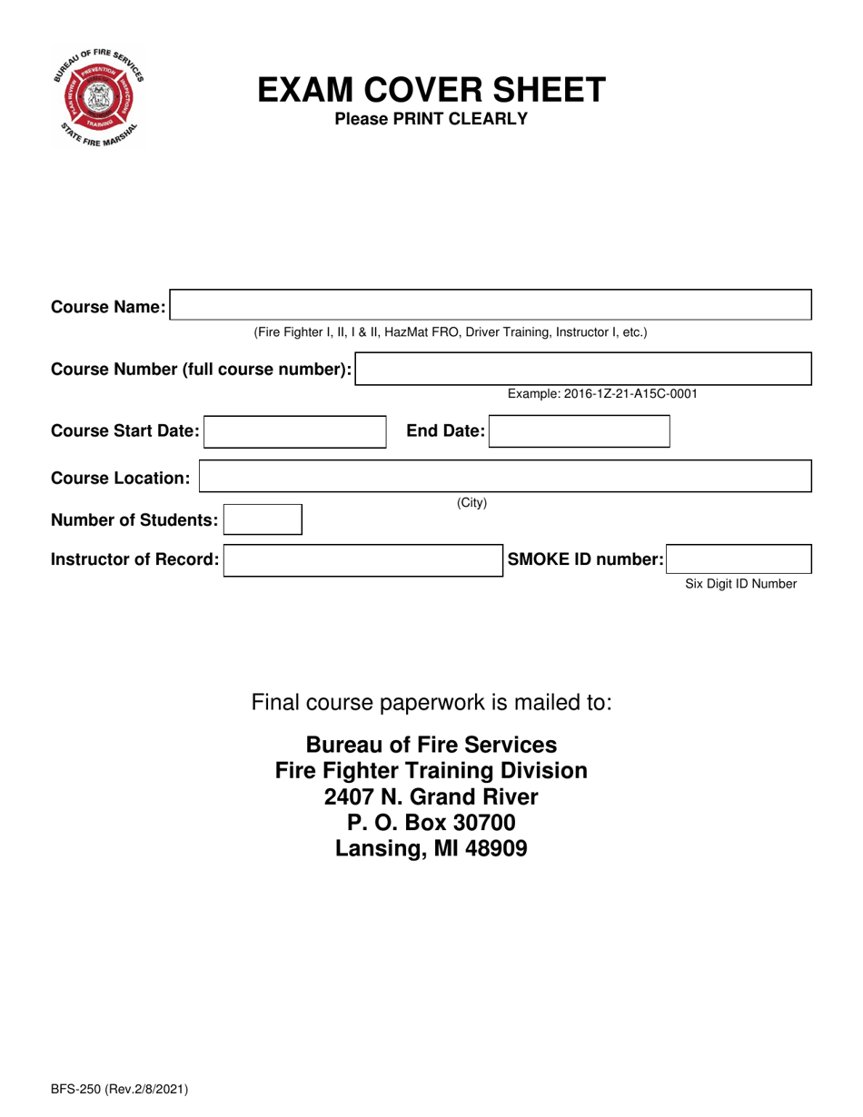 Form BFS-250 - Fill Out, Sign Online and Download Printable PDF ...