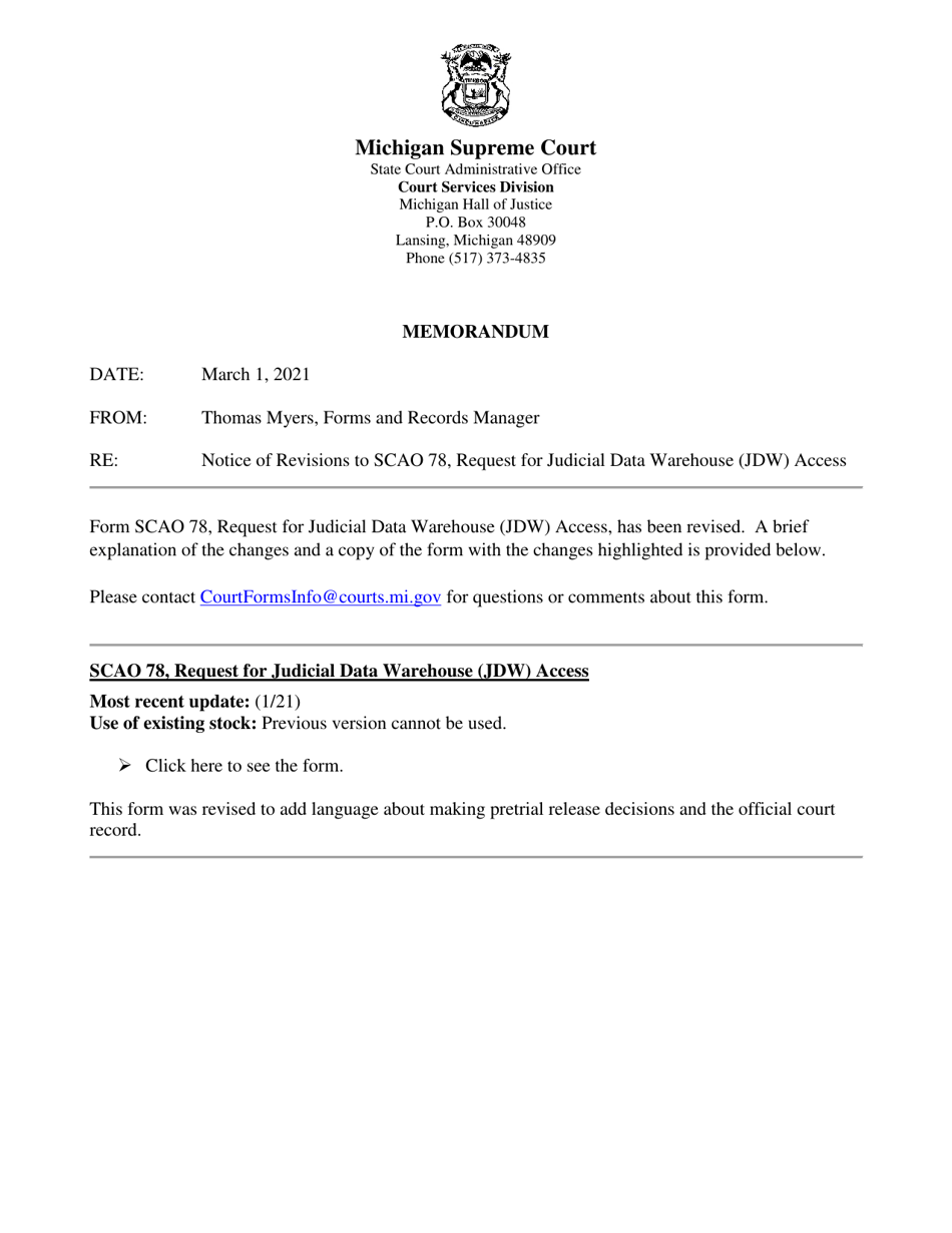 Form SCAO78 - Fill Out, Sign Online and Download Printable PDF ...