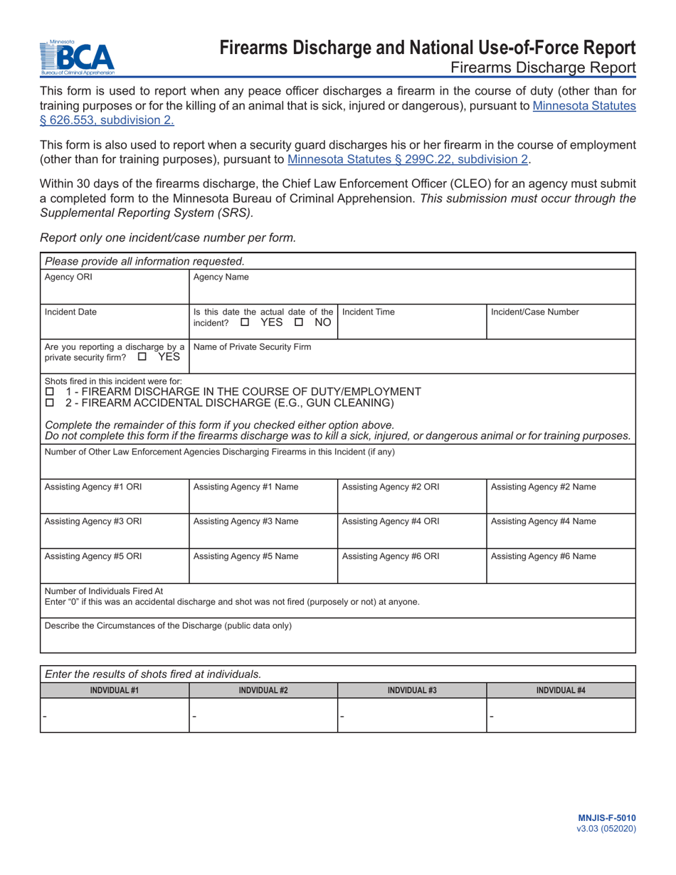 Form MNJIS-F-5010 - Fill Out, Sign Online and Download Fillable PDF ...