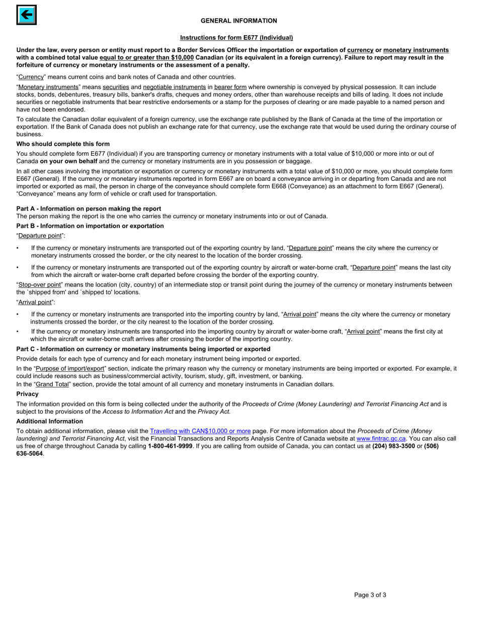 Form E677 Download Fillable Pdf Or Fill Online Cross Border Currency Or