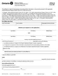 Ontario Canada Affidavit Download Fillable PDF | Templateroller