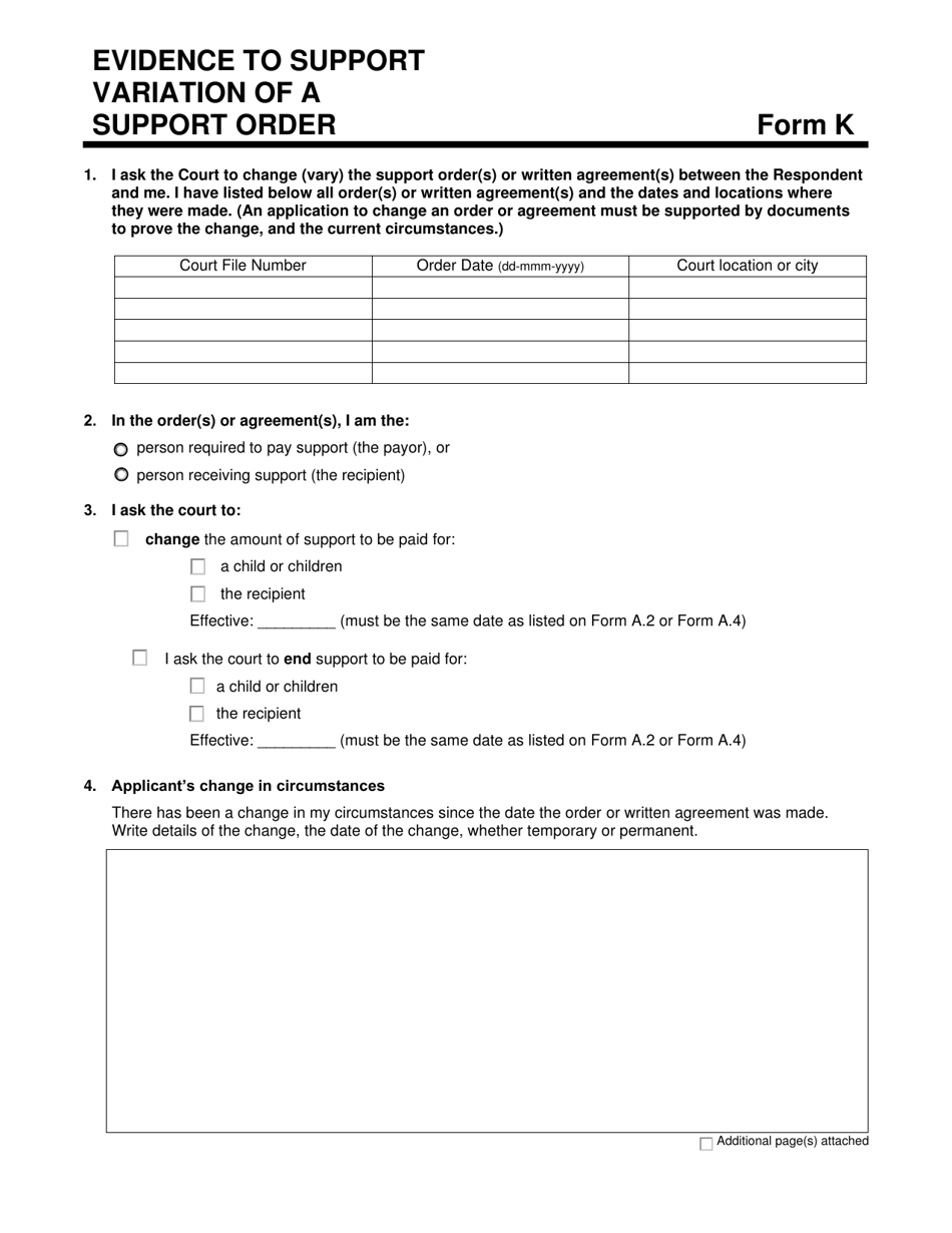 Form K - Fill Out, Sign Online and Download Fillable PDF, Prince Edward ...