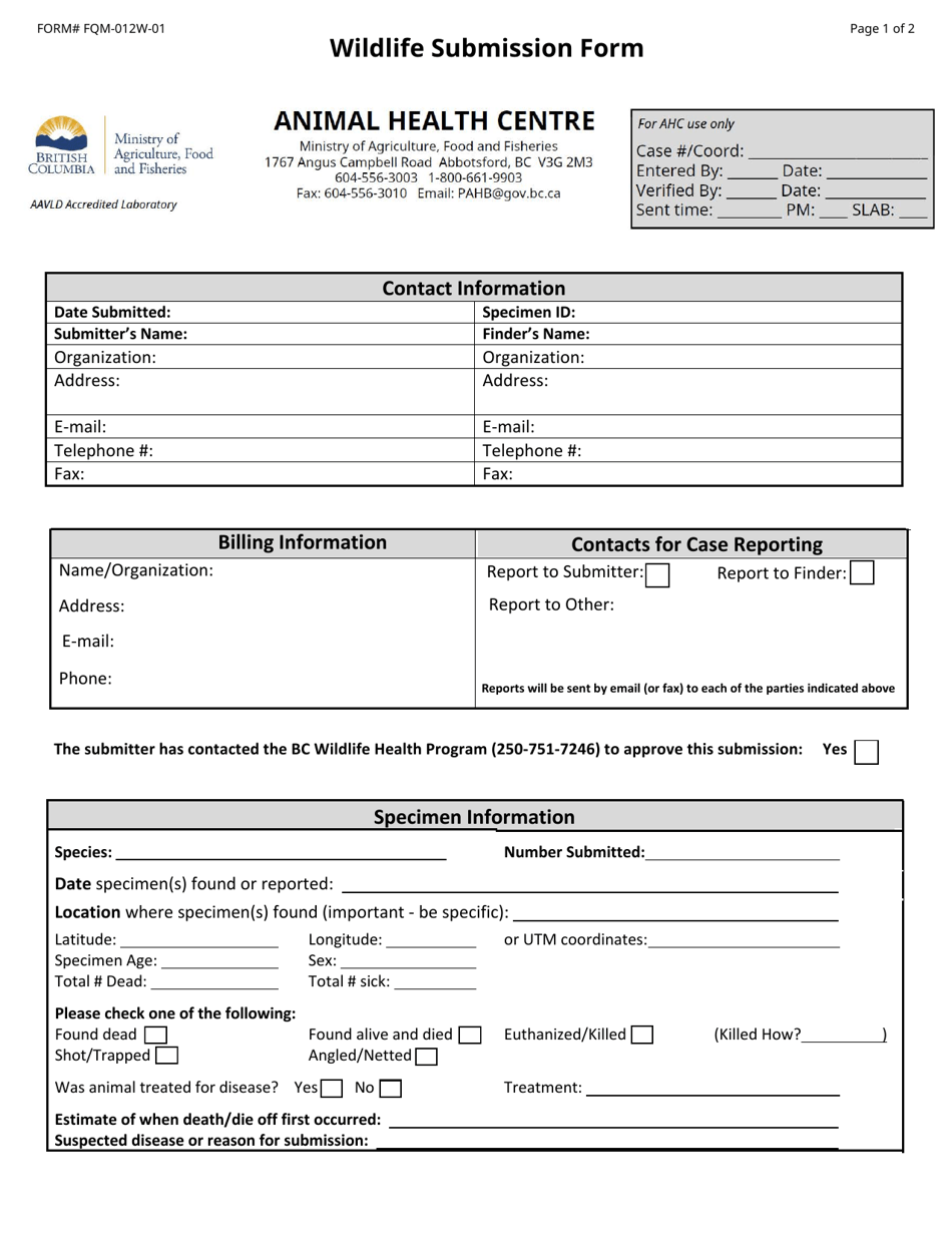 Form FQM-012W-01 - Fill Out, Sign Online and Download Fillable PDF ...