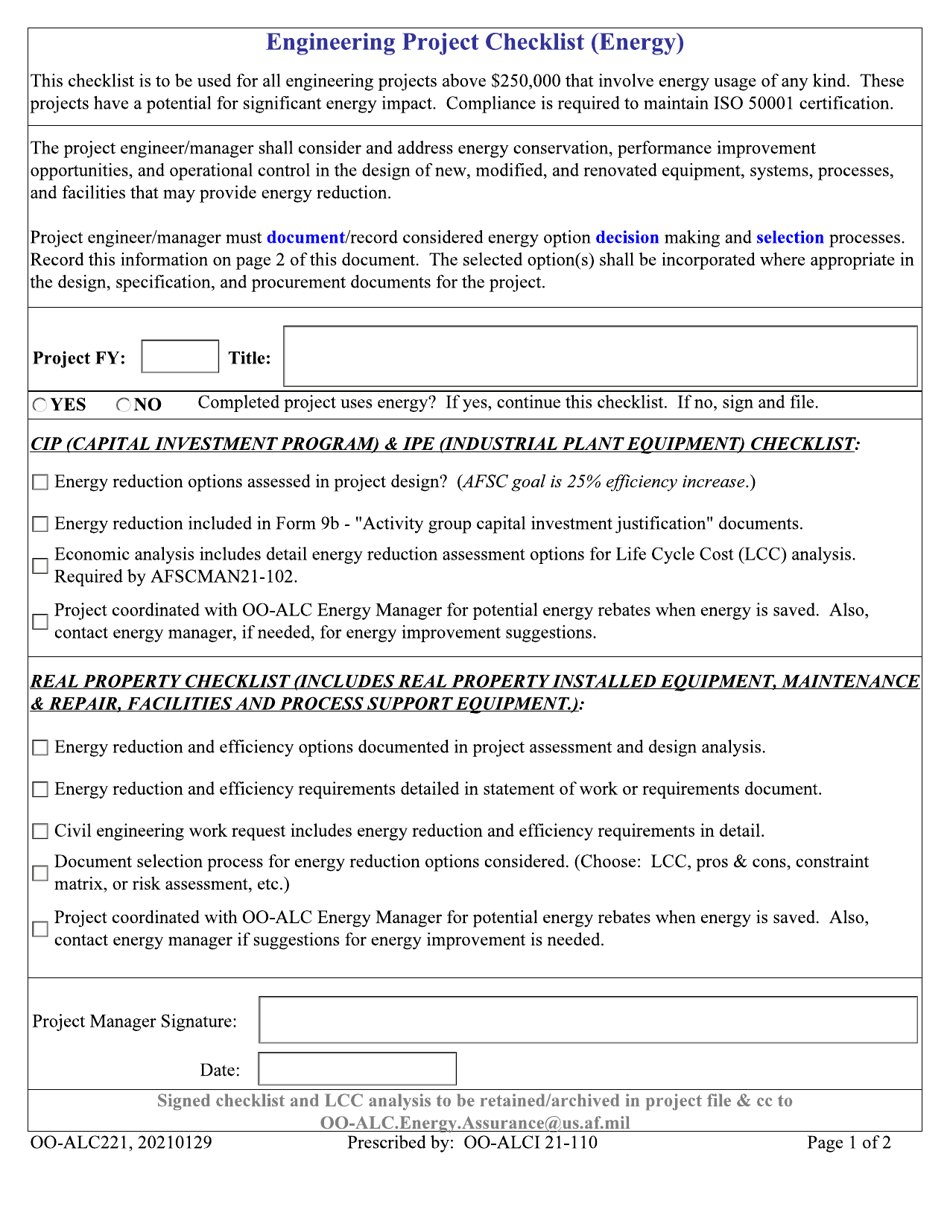 OO-ALC Form 221 Download Fillable PDF or Fill Online Engineering ...