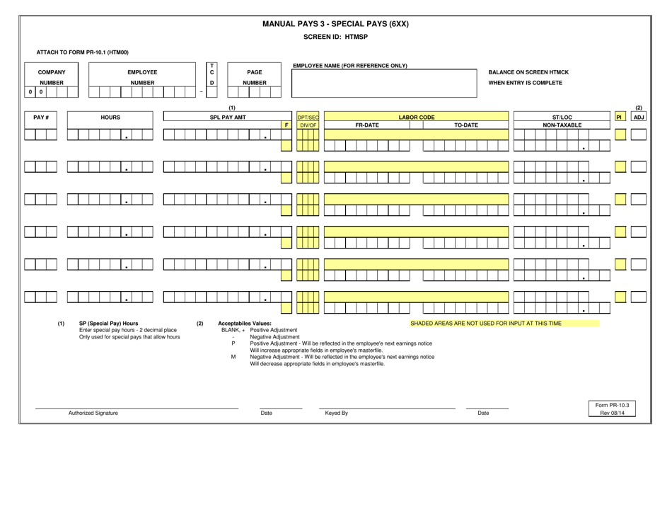 Form PR-10.3 - Fill Out, Sign Online and Download Printable PDF ...
