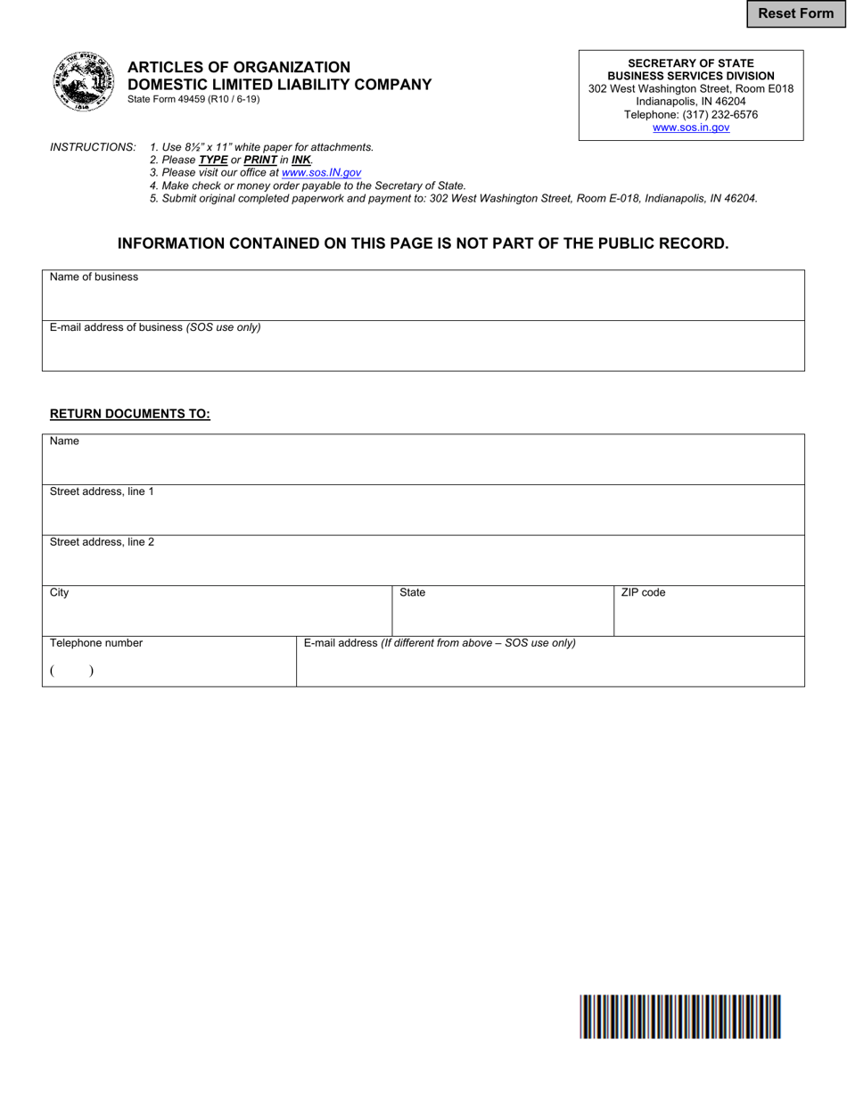 State Form 49459 - Fill Out, Sign Online and Download Fillable PDF ...