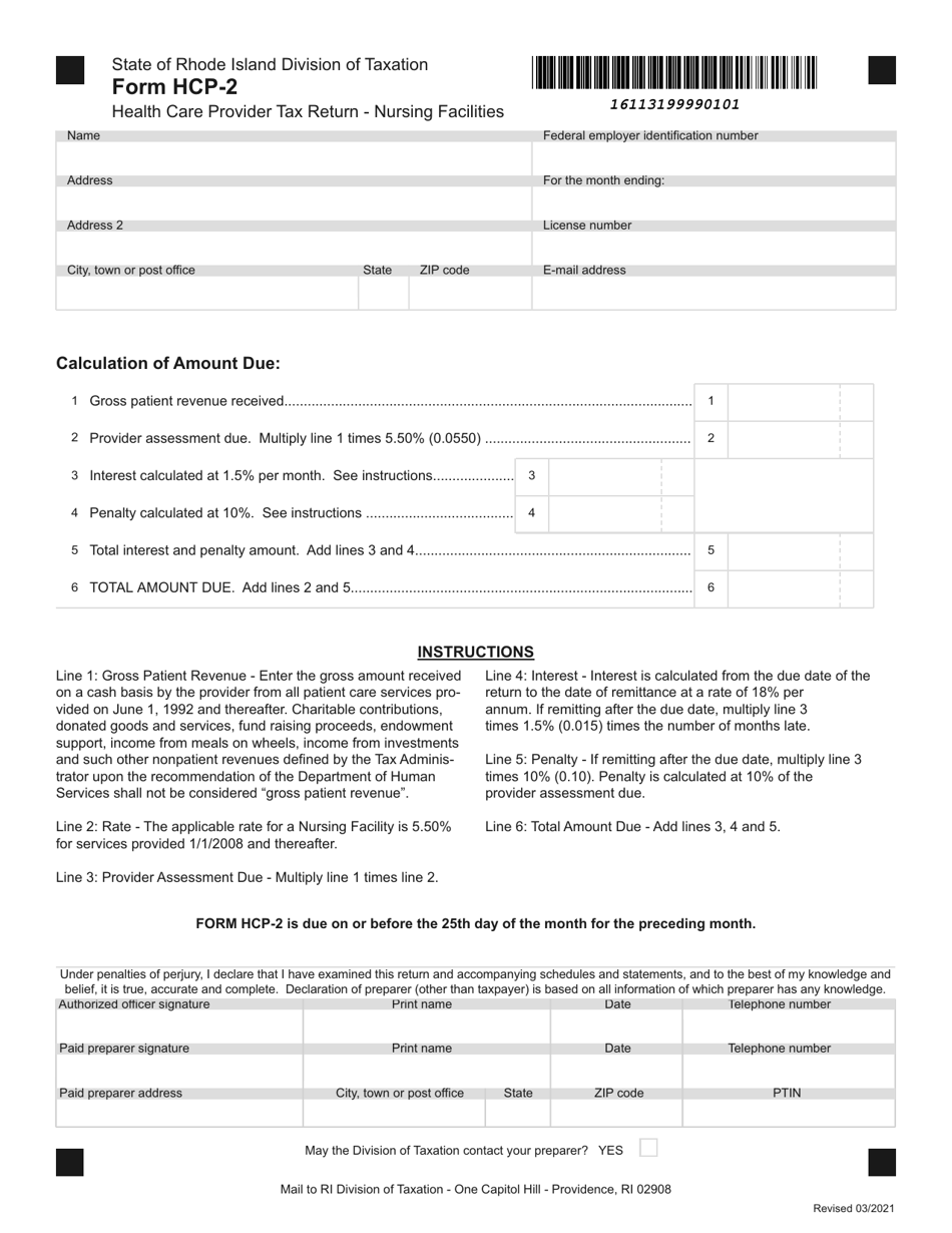 Form HCP-2 Download Fillable PDF or Fill Online Health Care Provider ...