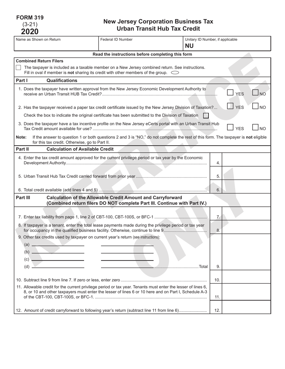 Form 319 - 2020 - Fill Out, Sign Online and Download Printable PDF, New ...