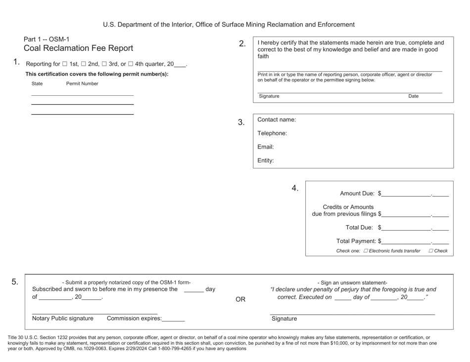 Form OSM-1 - Fill Out, Sign Online and Download Printable PDF ...