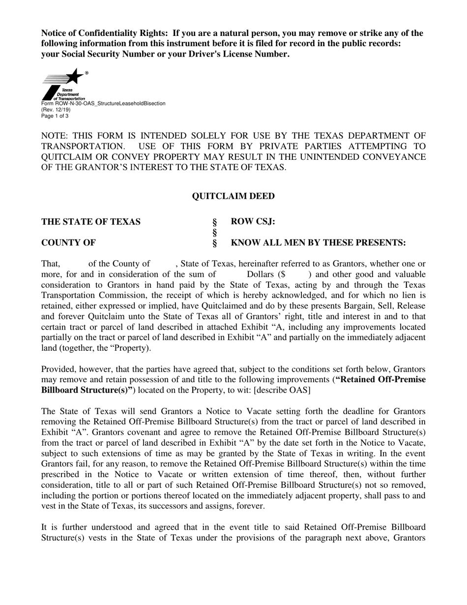 Form ROW-N-30-OAS_STRUCTURELEASEHOLDBISECTION - Fill Out, Sign Online ...