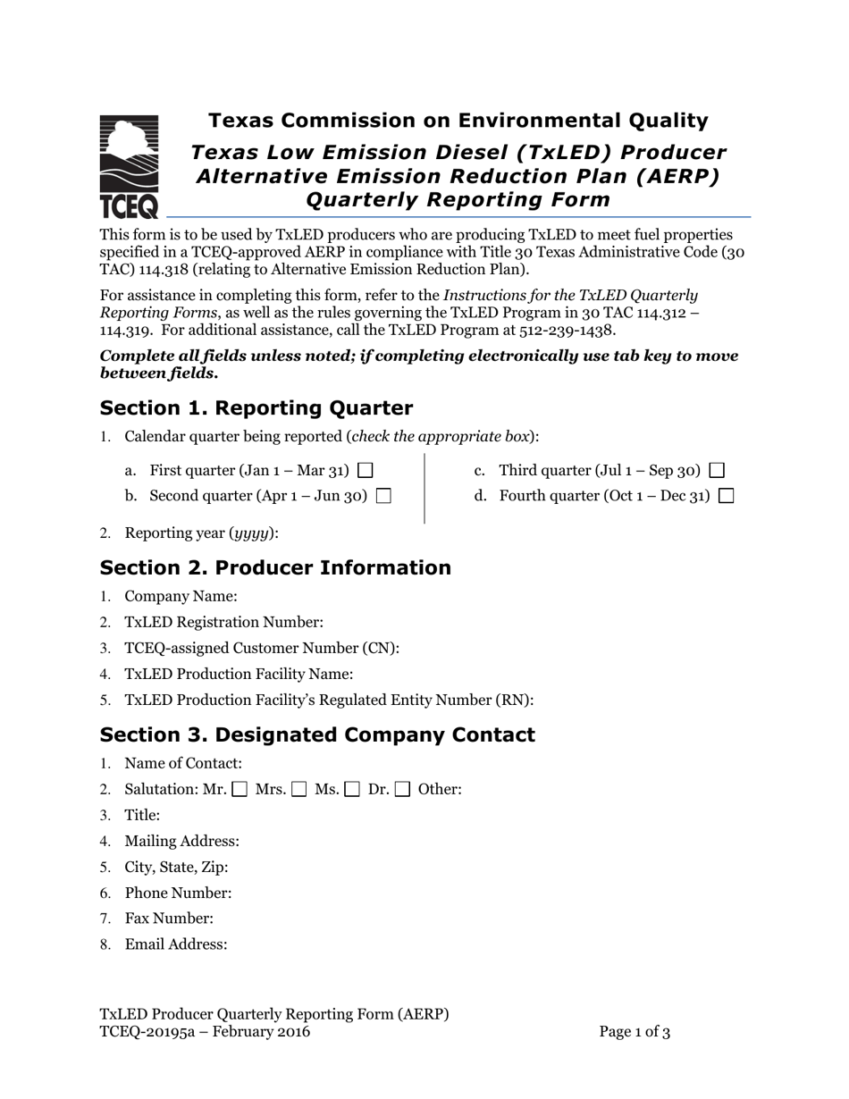 Form TCEQ-20195A - Fill Out, Sign Online and Download Printable PDF ...
