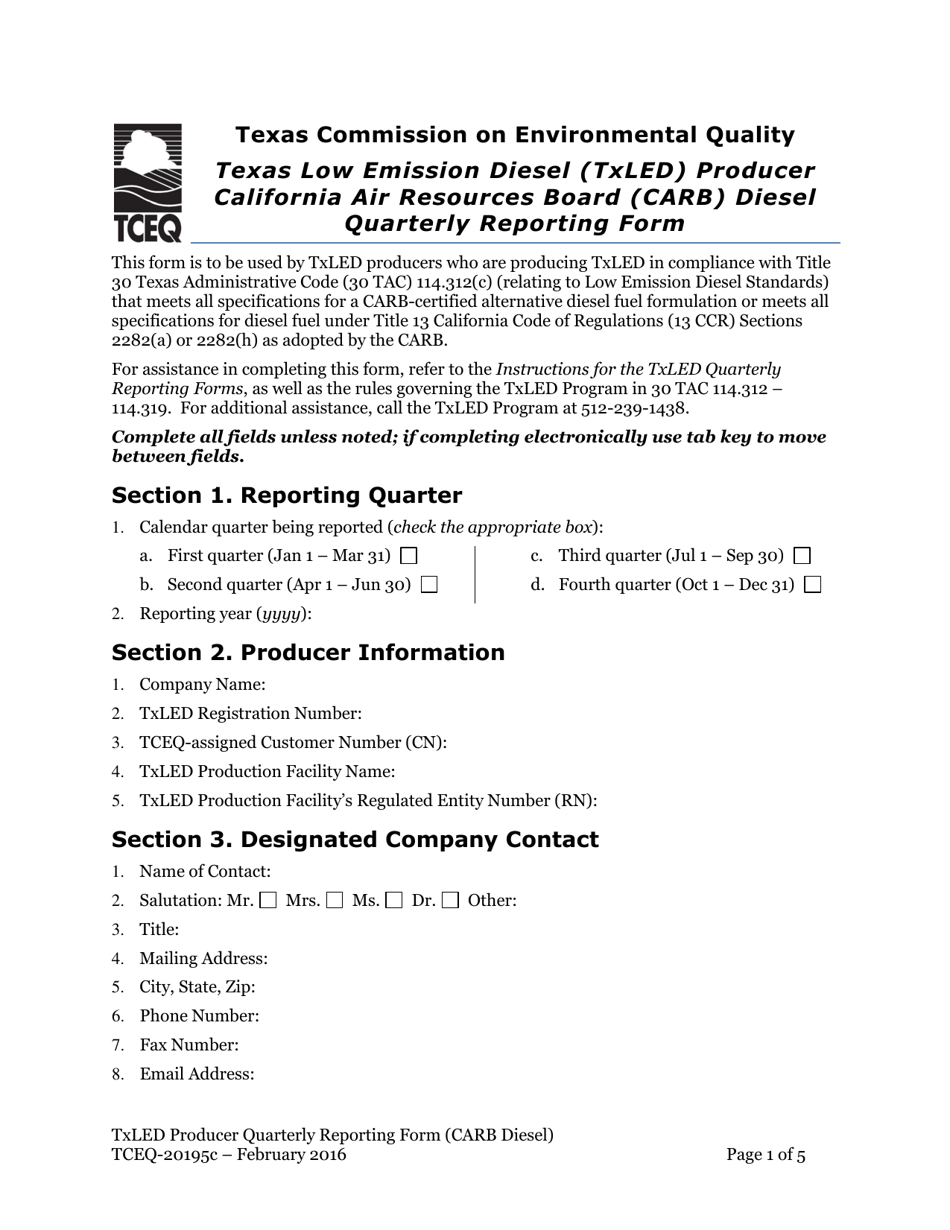 Form TCEQ-20195C - Fill Out, Sign Online and Download Printable PDF ...
