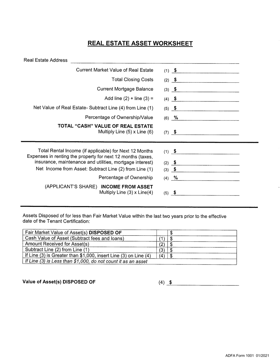 ADFA Form 1001 - Fill Out, Sign Online and Download Fillable PDF ...