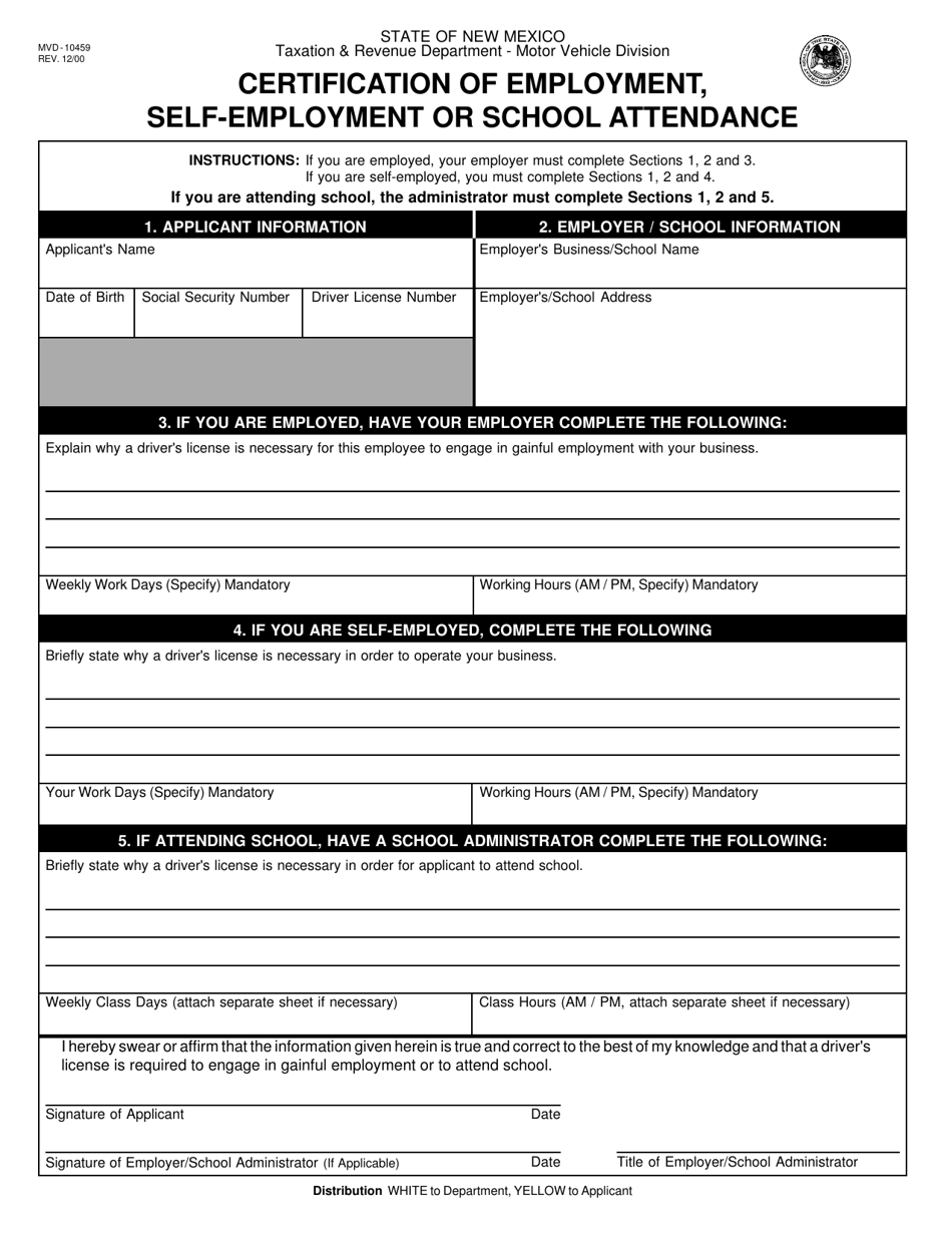 Form MVD10459 - Fill Out, Sign Online and Download Printable PDF, New ...