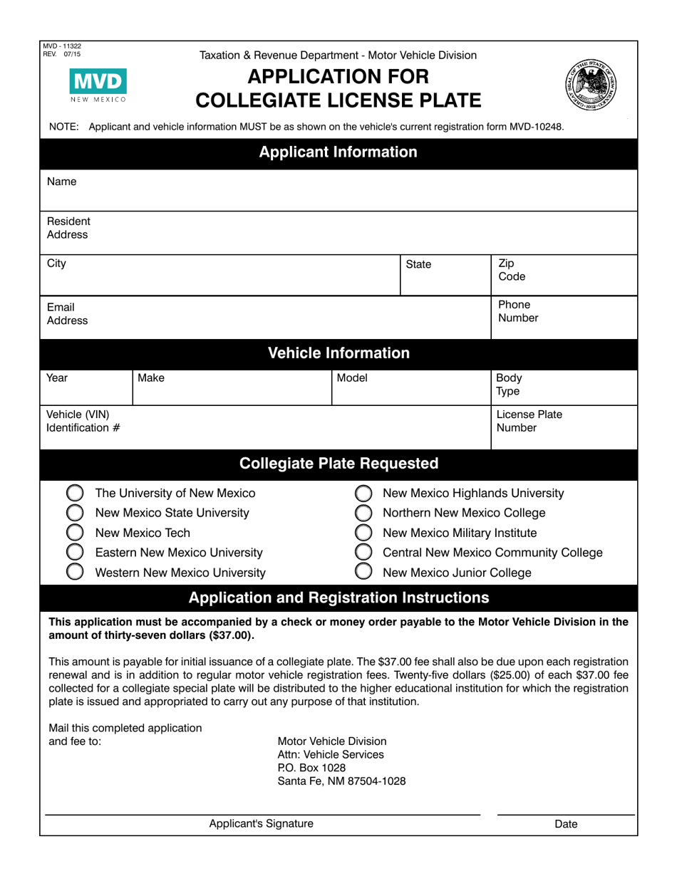 Form MVD-11322 - Fill Out, Sign Online and Download Fillable PDF, New ...