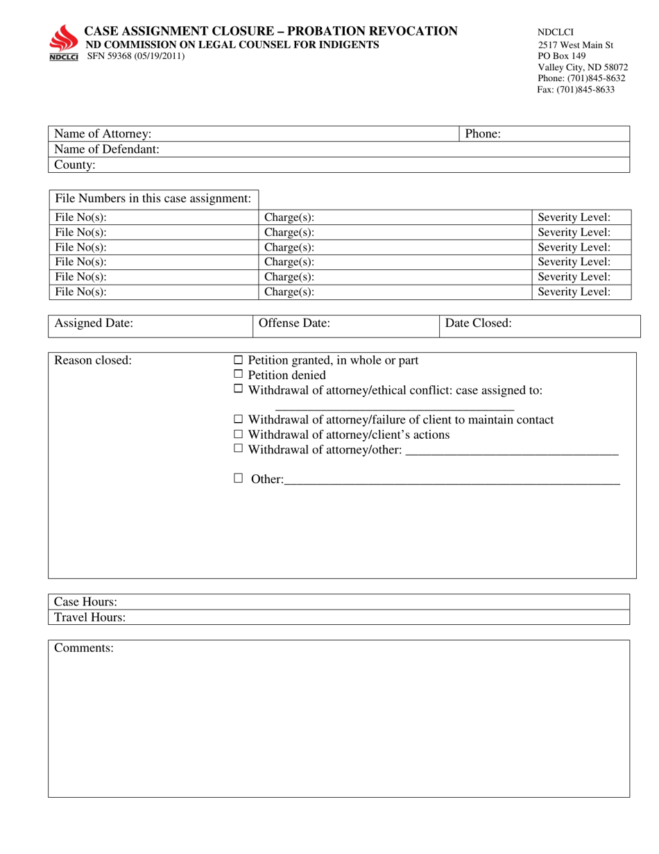Form SFN59368 - Fill Out, Sign Online and Download Fillable PDF, North ...