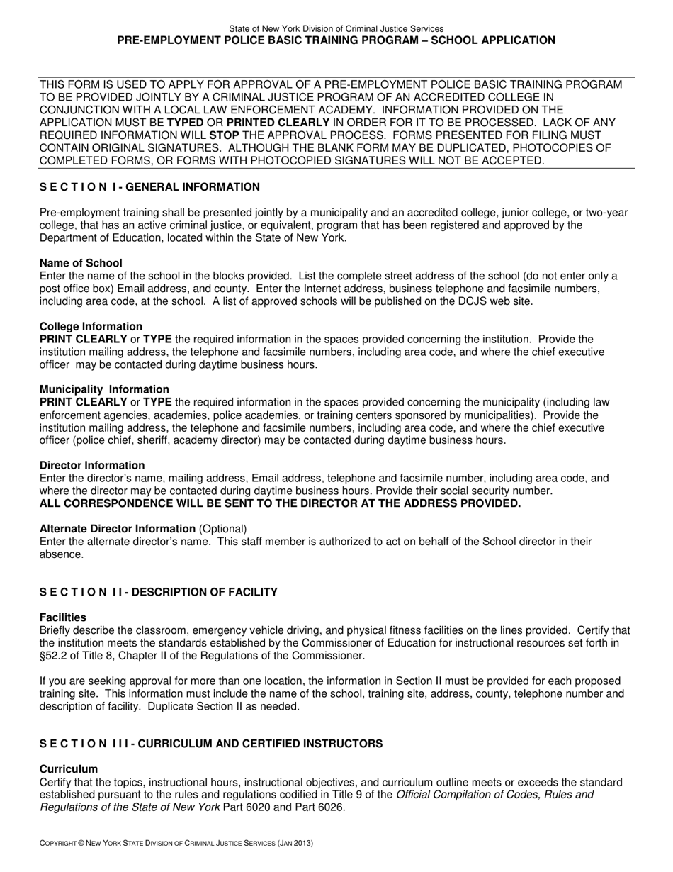 New York Pre-employment Police Basic Training Program - School ...