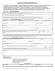 New York Request for Training Information Form - Fill Out, Sign Online ...