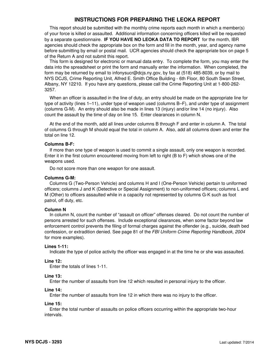 Form DCJS-3293 - Fill Out, Sign Online and Download Printable PDF, New ...