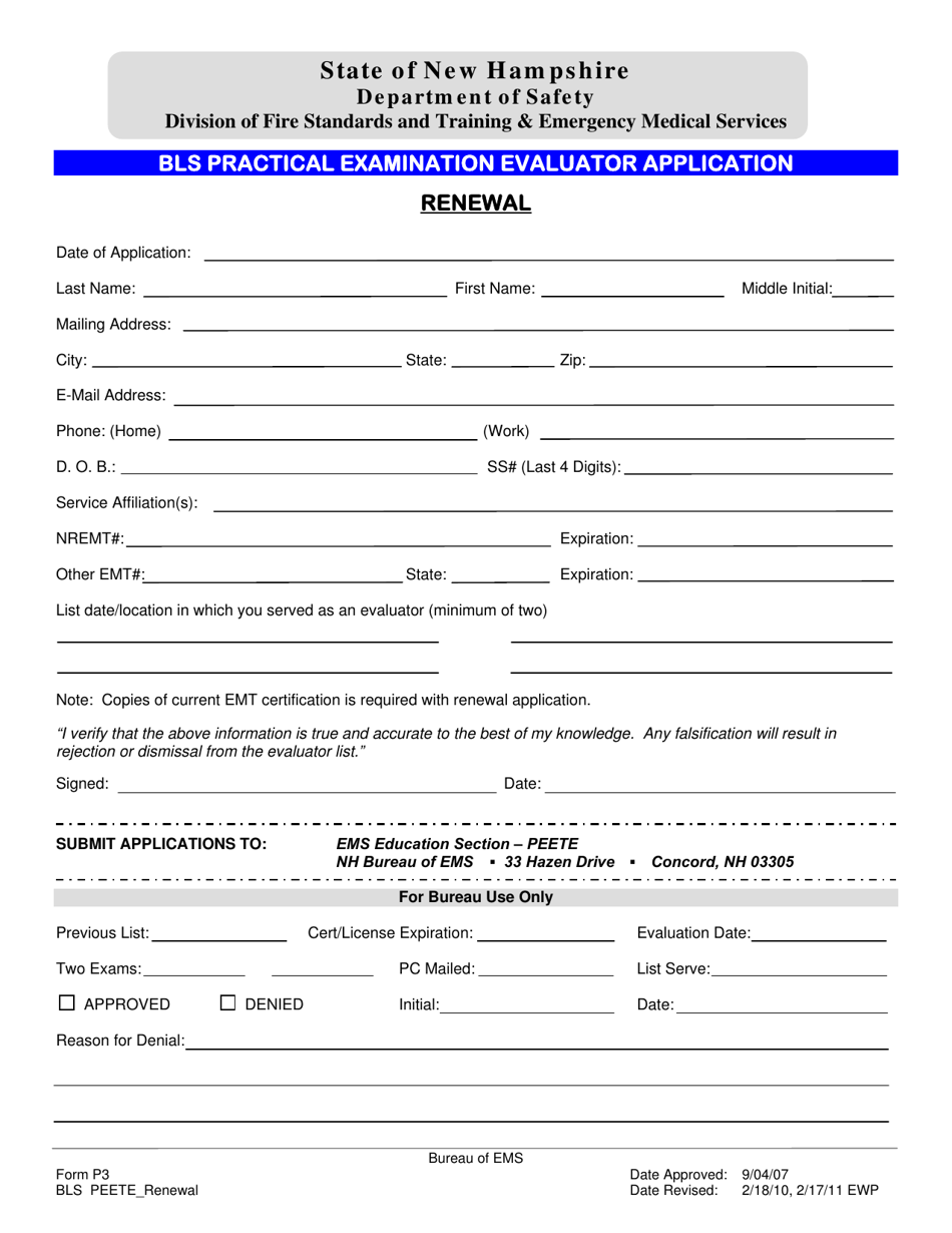 Form P3 - Fill Out, Sign Online and Download Printable PDF, New ...