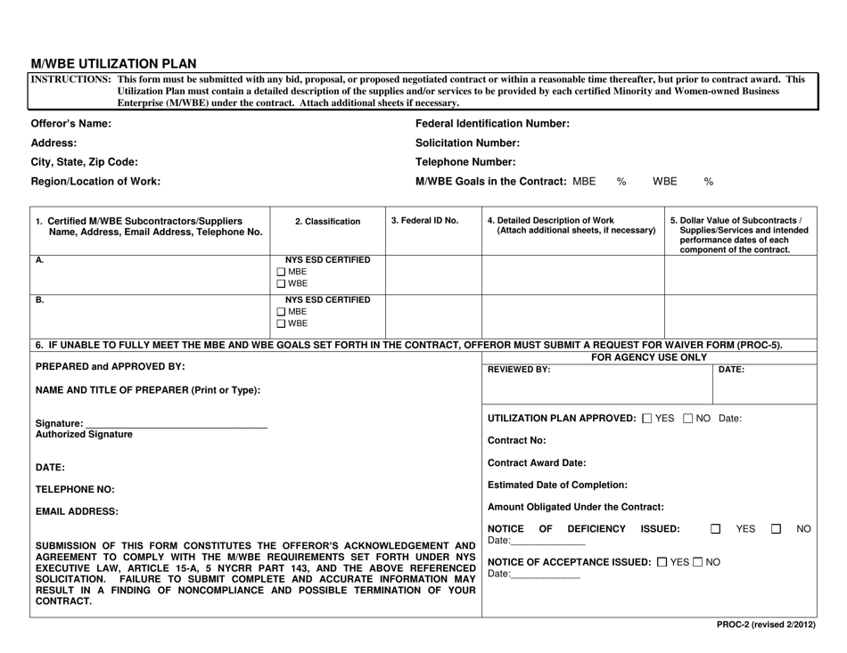 Form PROC-2 - Fill Out, Sign Online and Download Printable PDF, New ...