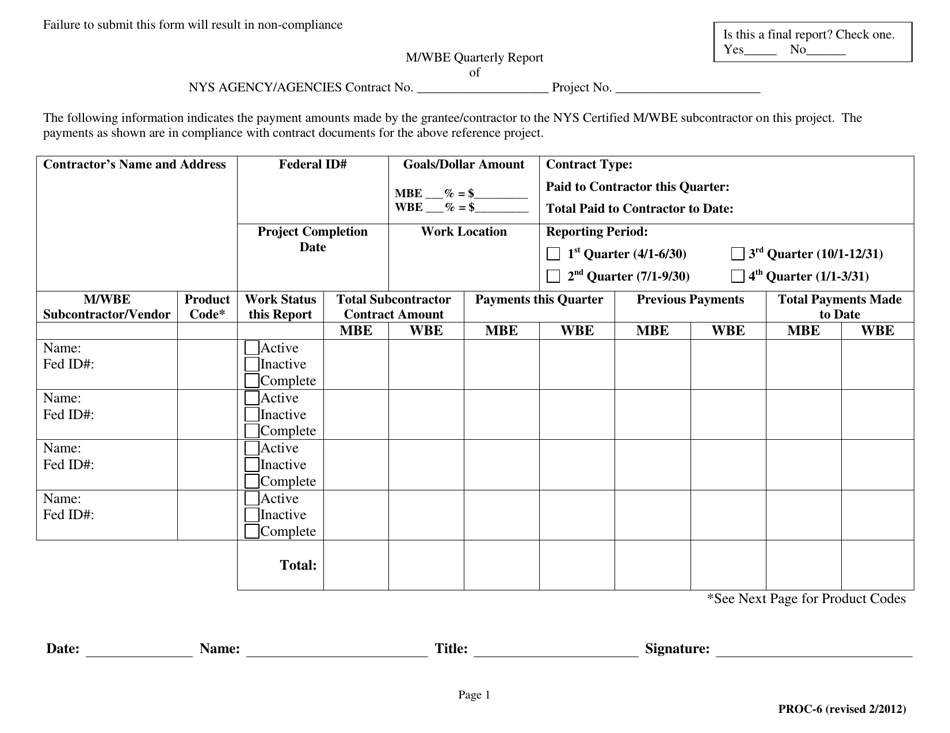 Form PROC-6 - Fill Out, Sign Online and Download Printable PDF, New ...