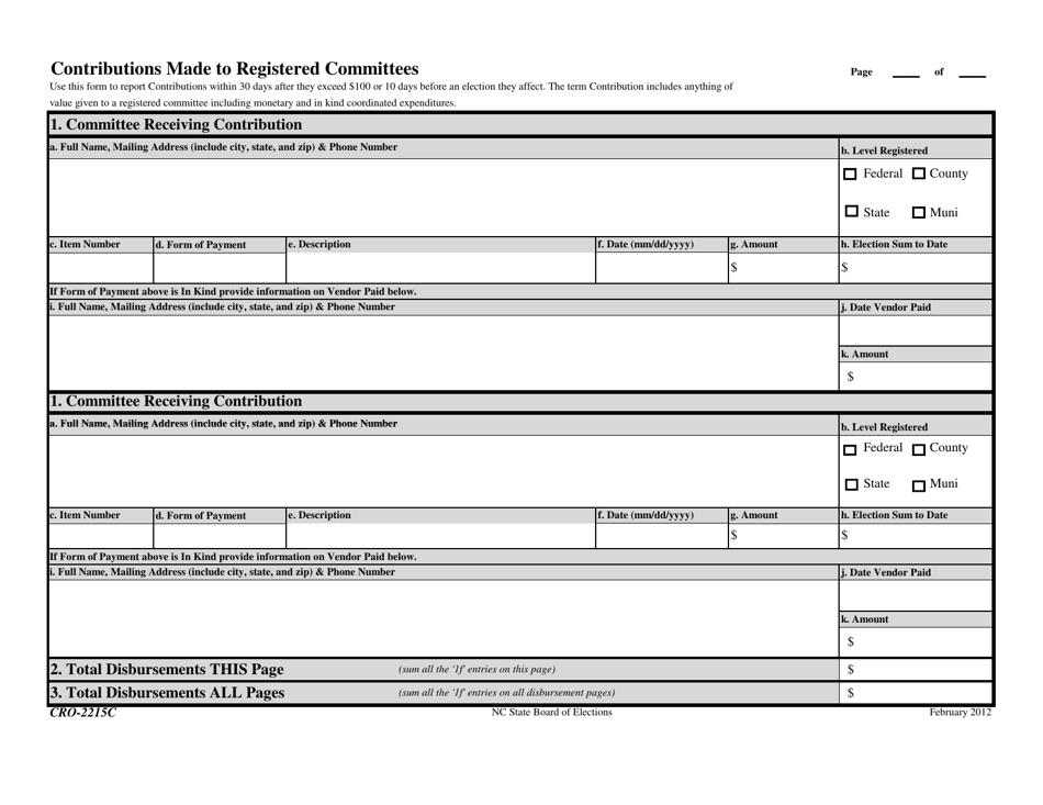 Form CRO-2215C - Fill Out, Sign Online and Download Printable PDF ...