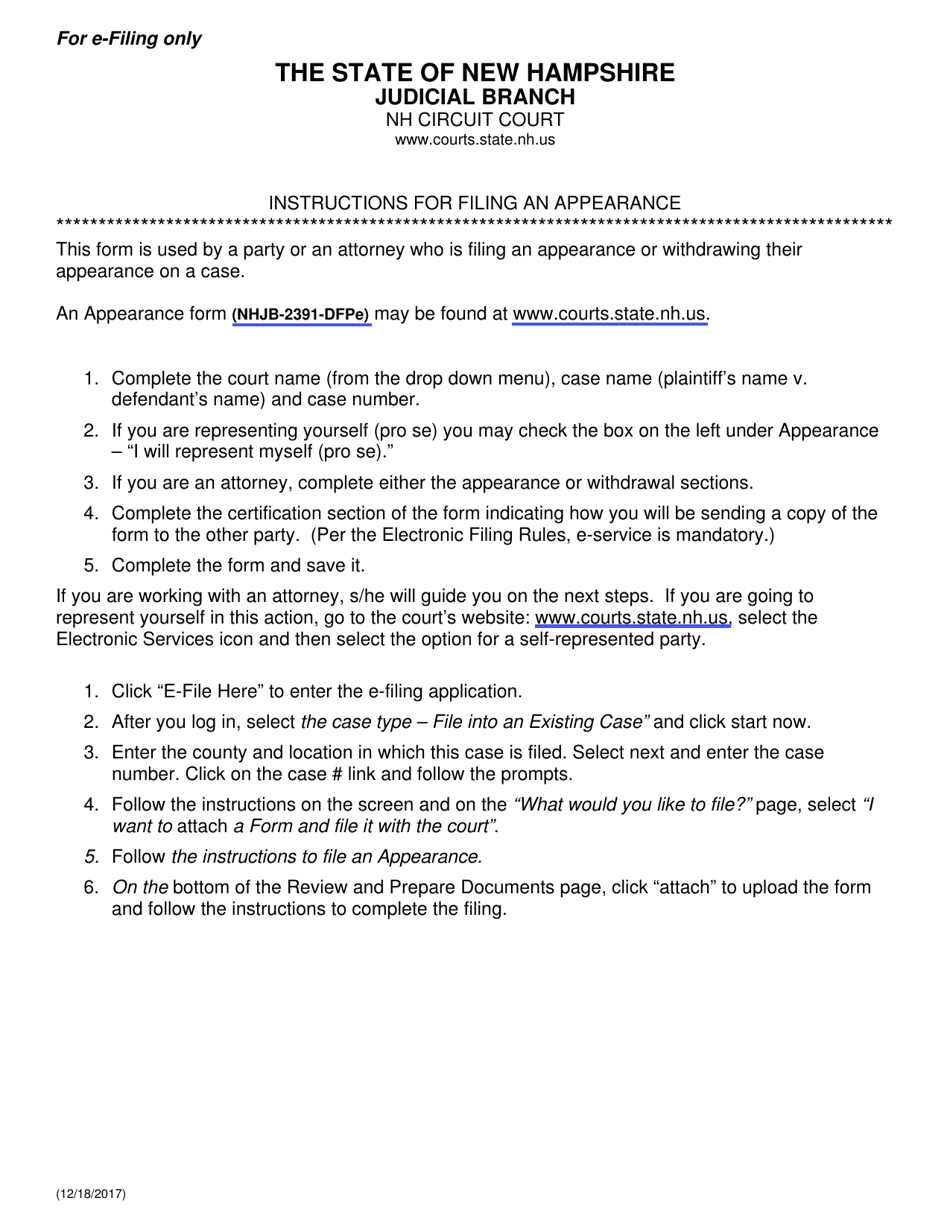 Download Instructions for Form NHJB-2391-DFPE Appearance or Withdrawal ...