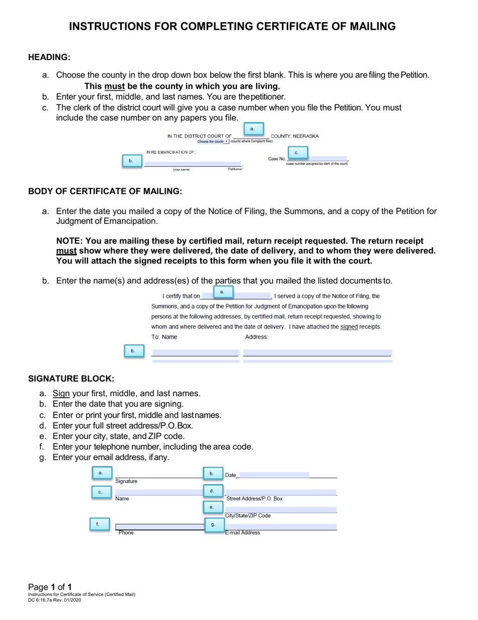 Download Instructions for Form DC6:16.7 Certificate of Mailing ... Download Instructions for Form DC6:16.7 Certificate of Mailing ...