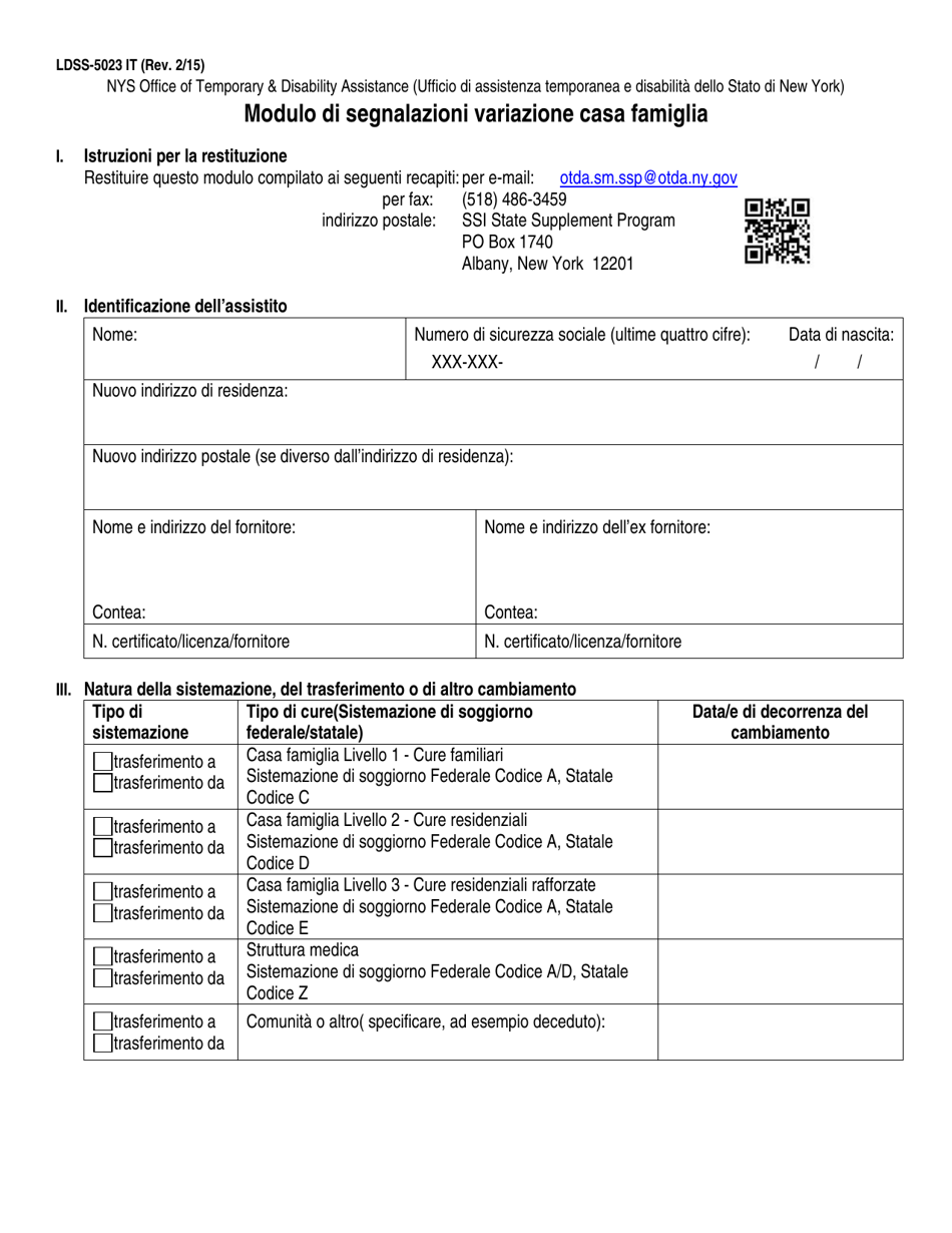 Form LDSS-5023 - Fill Out, Sign Online and Download Printable PDF, New ...