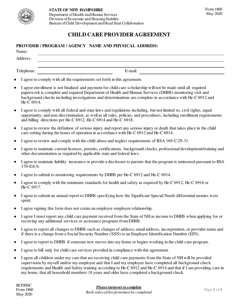 Form 1860 - Fill Out, Sign Online and Download Printable PDF, New ...