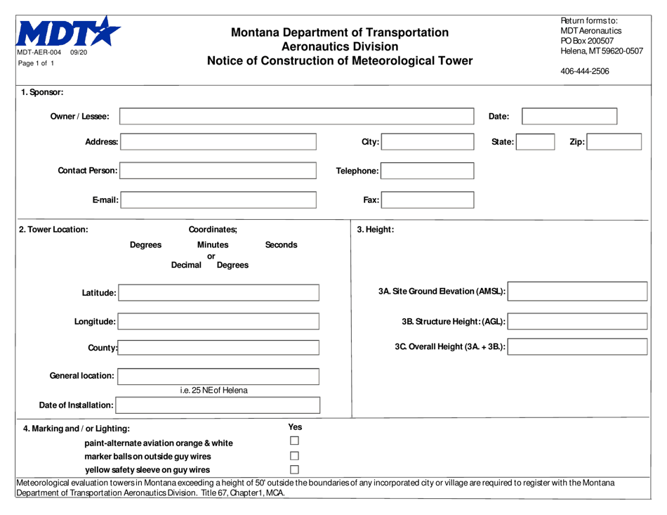 Form MDT-AER-004 - Fill Out, Sign Online and Download Fillable PDF ...