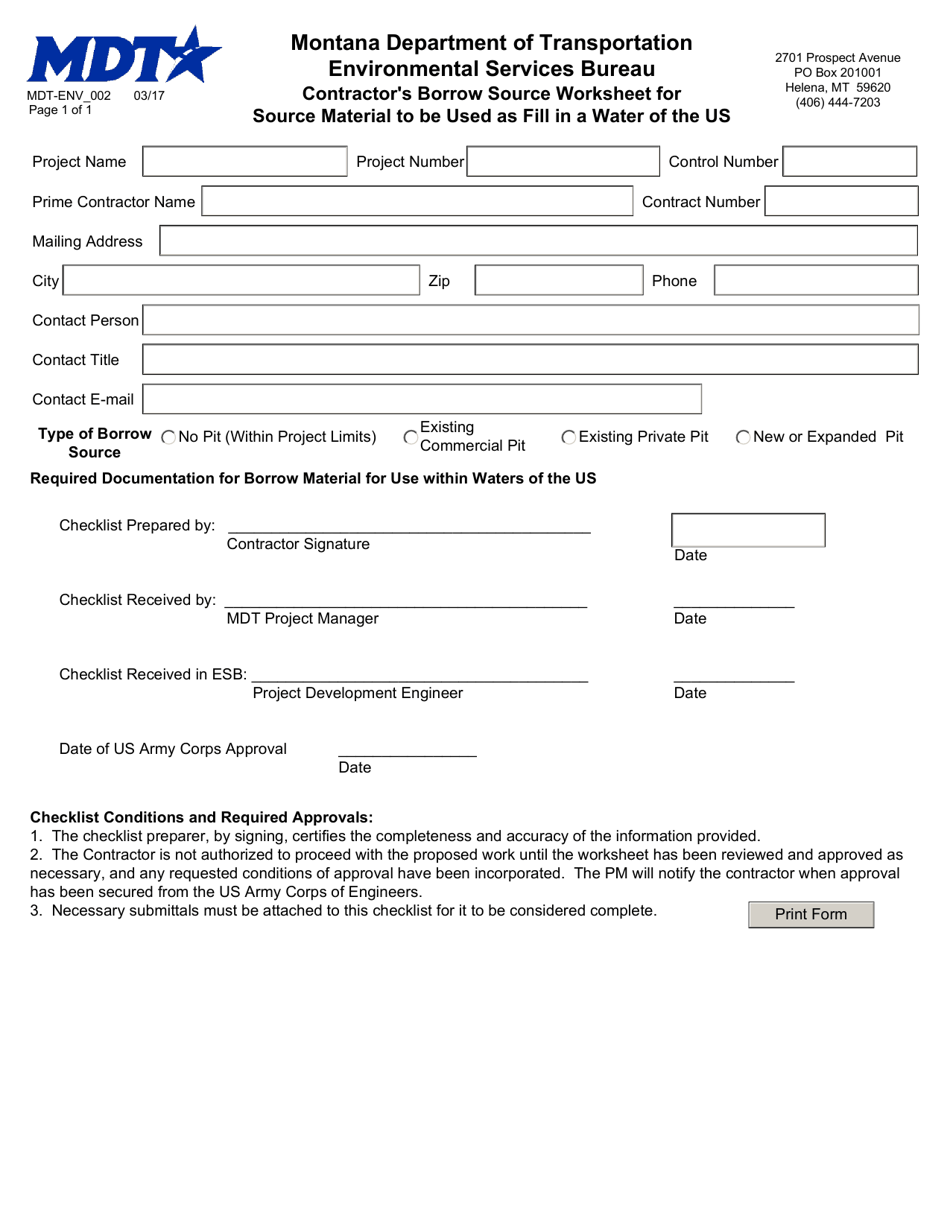 Form MDT-ENV_002 - Fill Out, Sign Online and Download Fillable PDF ...