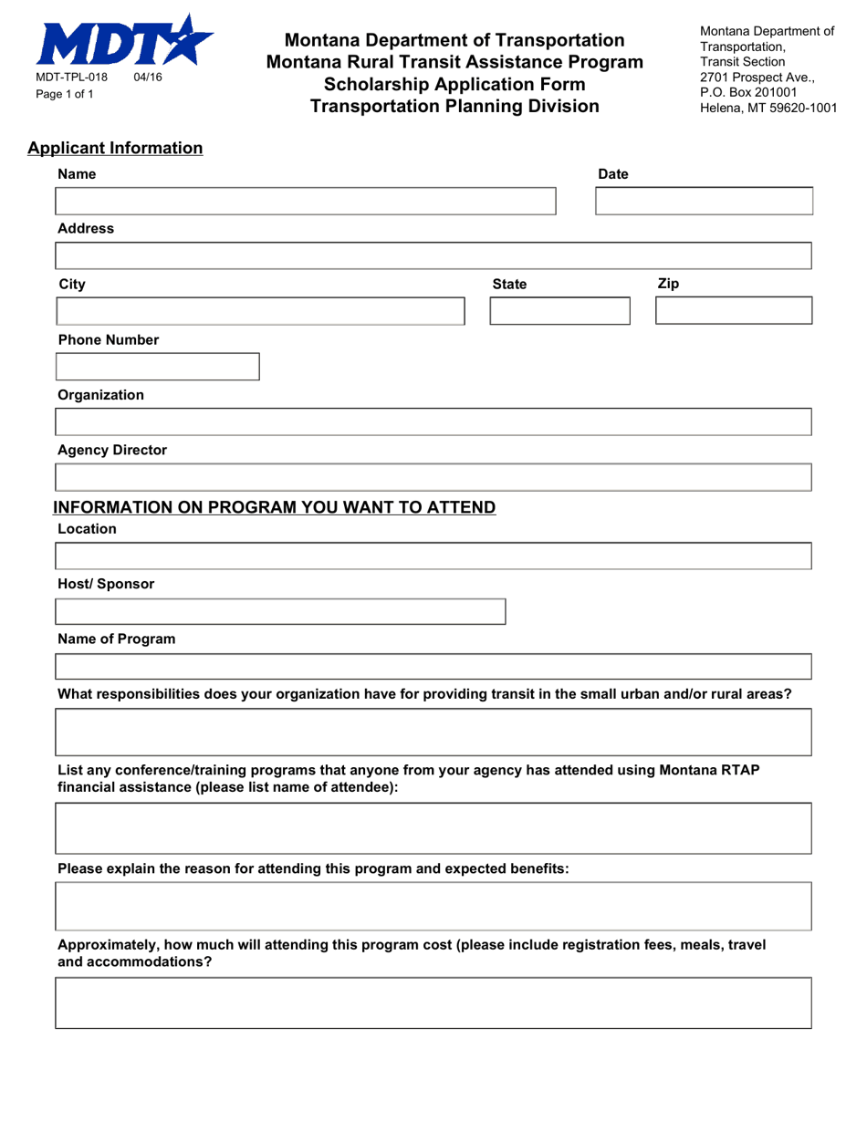 Form MDT-TPL-018 - Fill Out, Sign Online and Download Fillable PDF ...