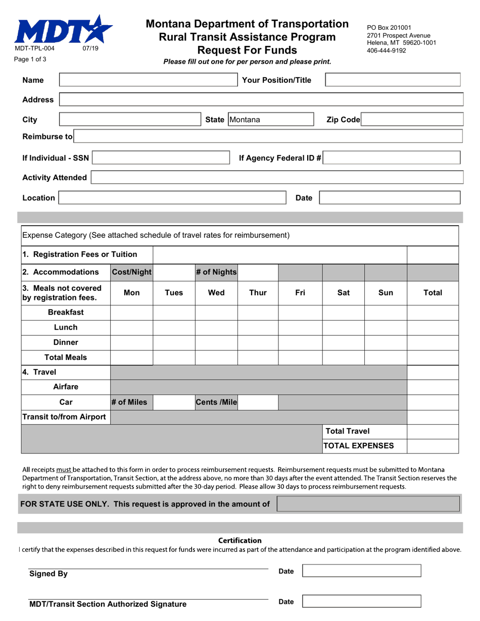 Form MDT-TPL-004 - Fill Out, Sign Online and Download Fillable PDF ...
