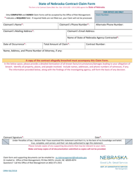Nebraska State of Nebraska Contract Claim Form - Fill Out, Sign Online ...