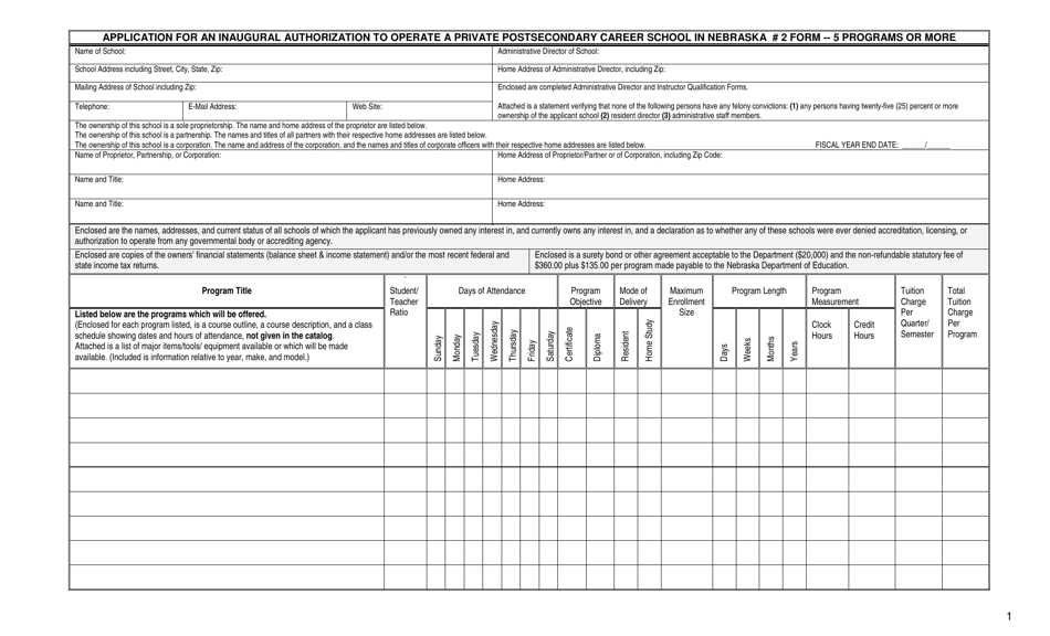 Form 2 - Fill Out, Sign Online and Download Printable PDF, Nebraska ...
