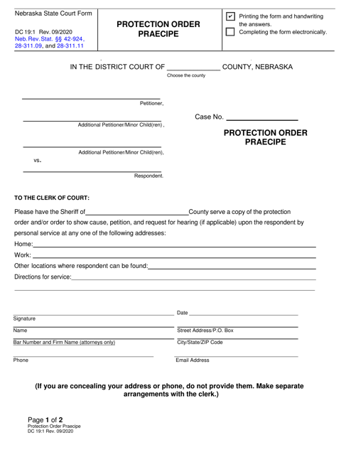 Nebraska District Court Forms PDF templates. download Fill and print ...