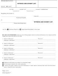 Nebraska Exhibit List Download Printable PDF | Templateroller