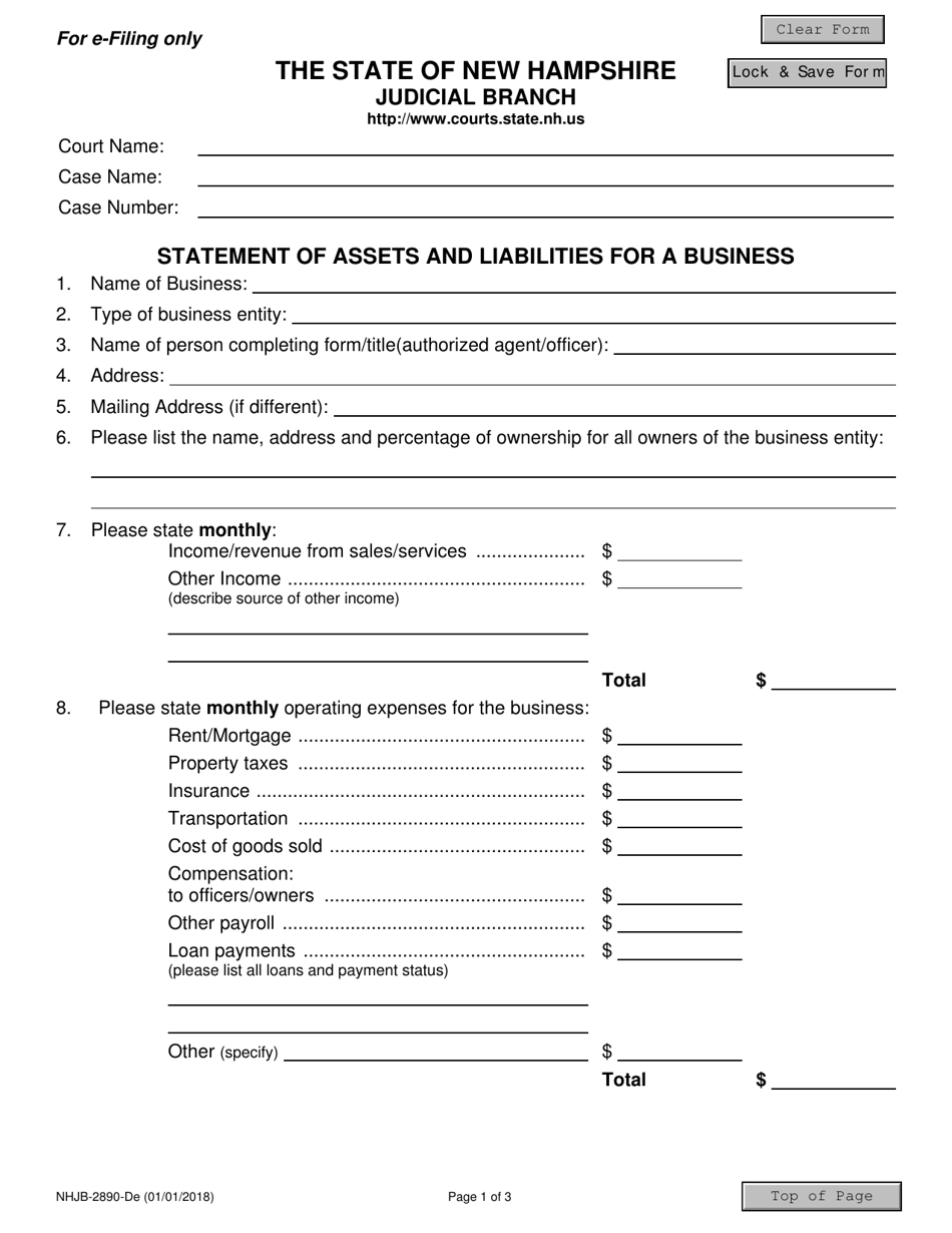 Form NHJB-2890-DE - Fill Out, Sign Online and Download Fillable PDF ...