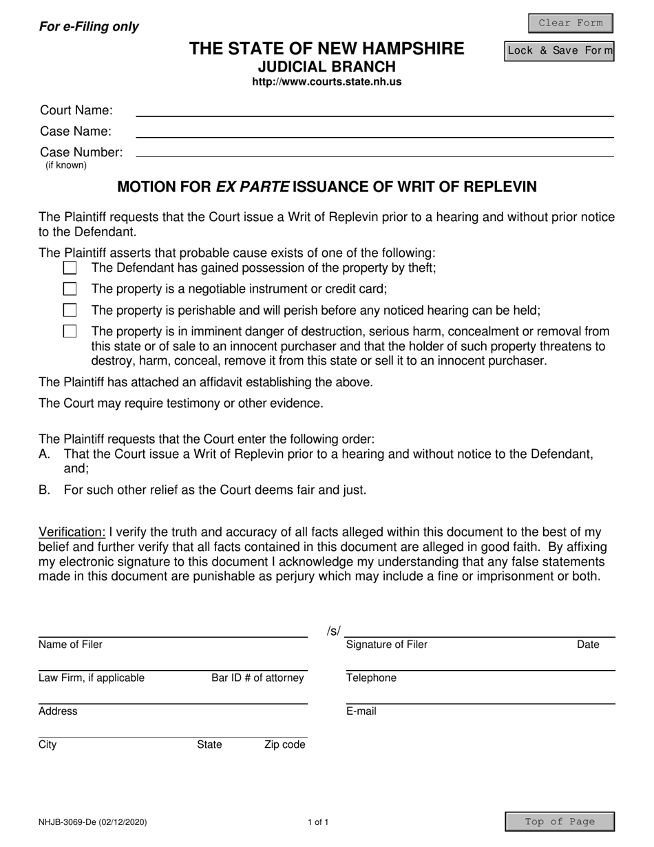 Form NHJB-3069-DE - Fill Out, Sign Online and Download Fillable PDF ...