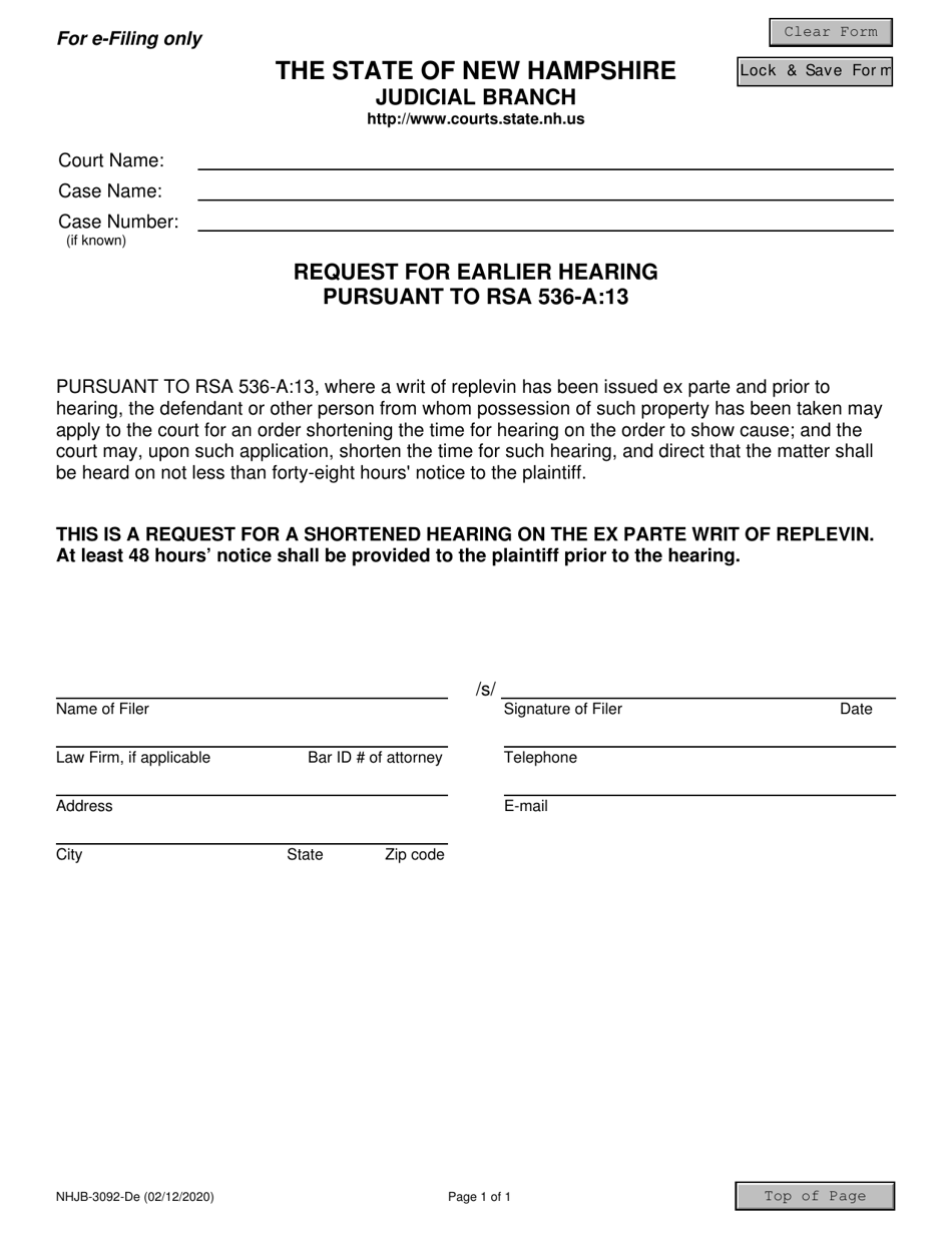 Form NHJB-3092-DE - Fill Out, Sign Online and Download Fillable PDF ...