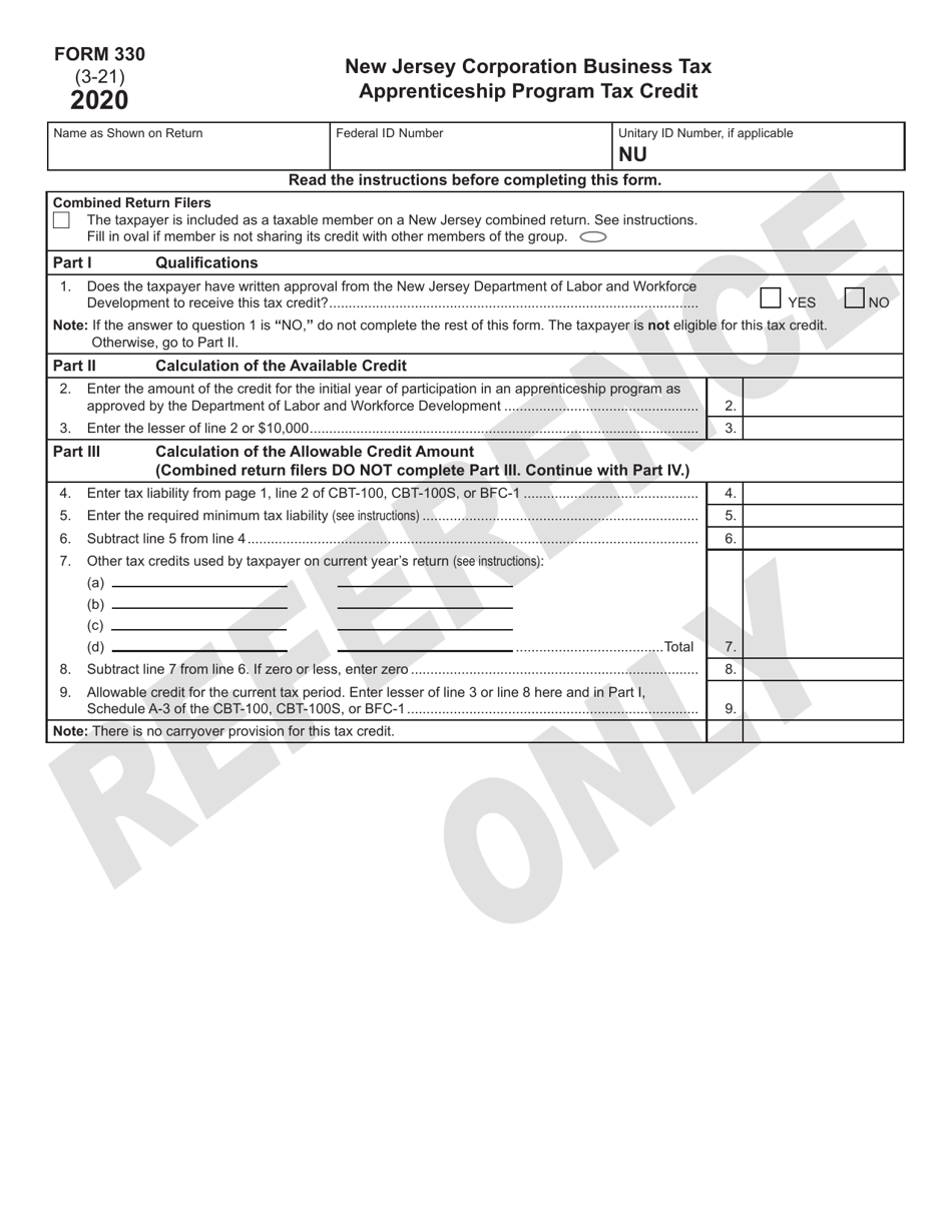 Form 330 - 2020 - Fill Out, Sign Online and Download Printable PDF, New ...