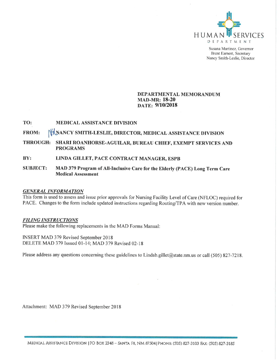 New Mexico Program of All-inclusive Care of the Elderly (Pace) Long ...