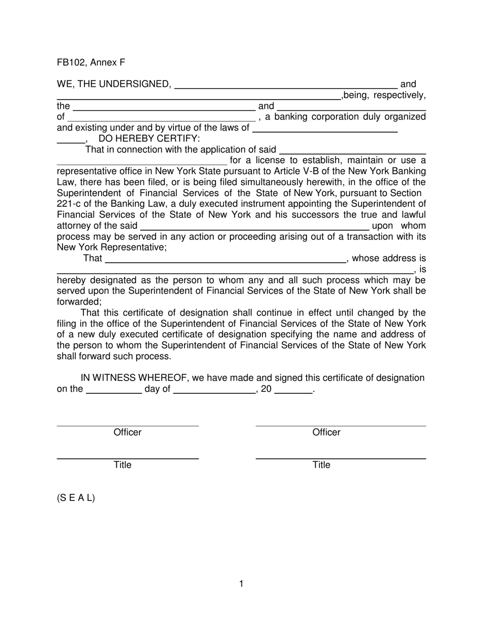 Form FB102 Annex F - Fill Out, Sign Online and Download Printable PDF ...