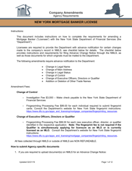 New York Mortgage Banker Company Amendment Instructions - Fill Out ...